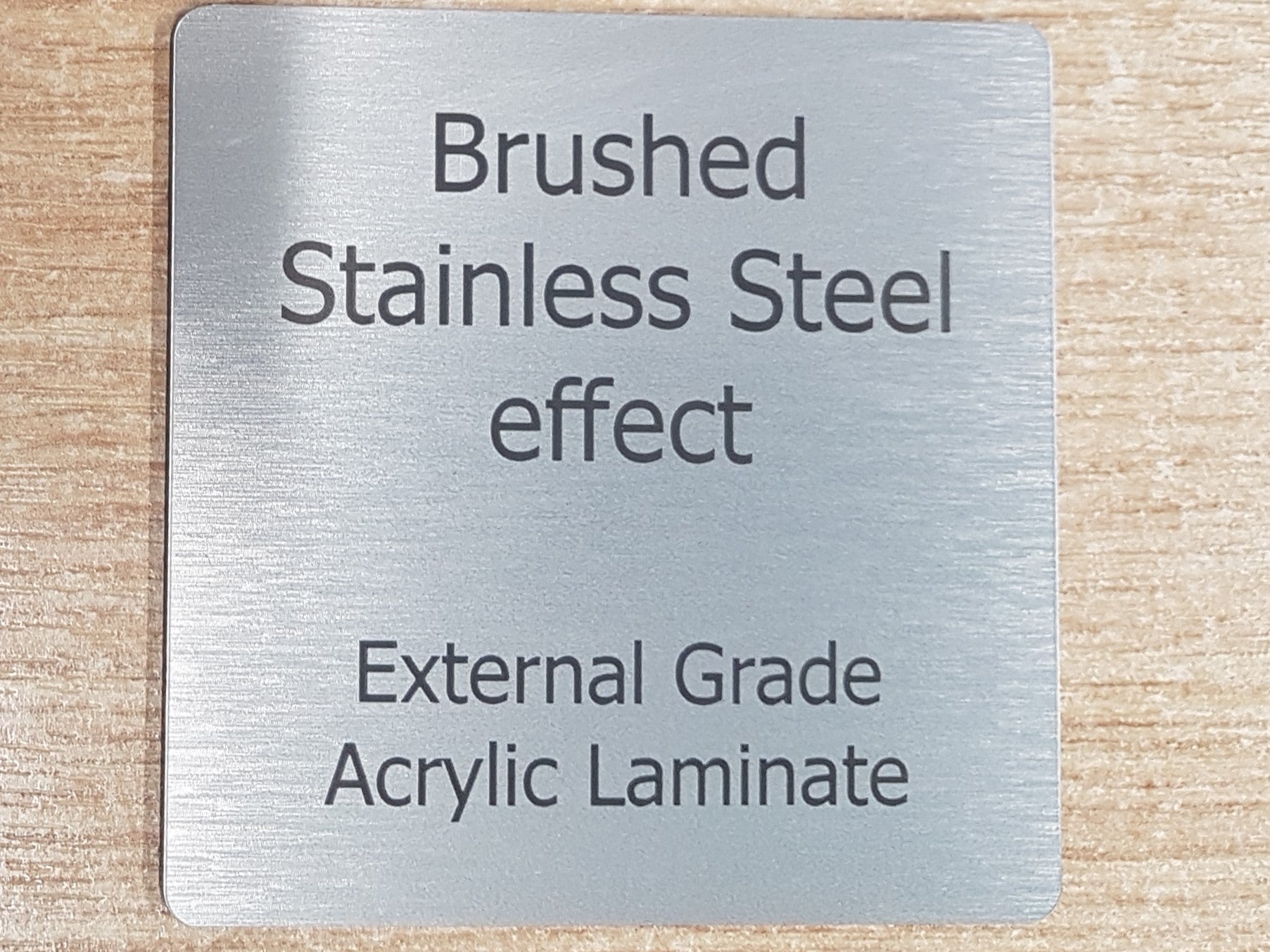 Exterior Grade Metal effect engraved acrylic laminate sign 100mm x ...