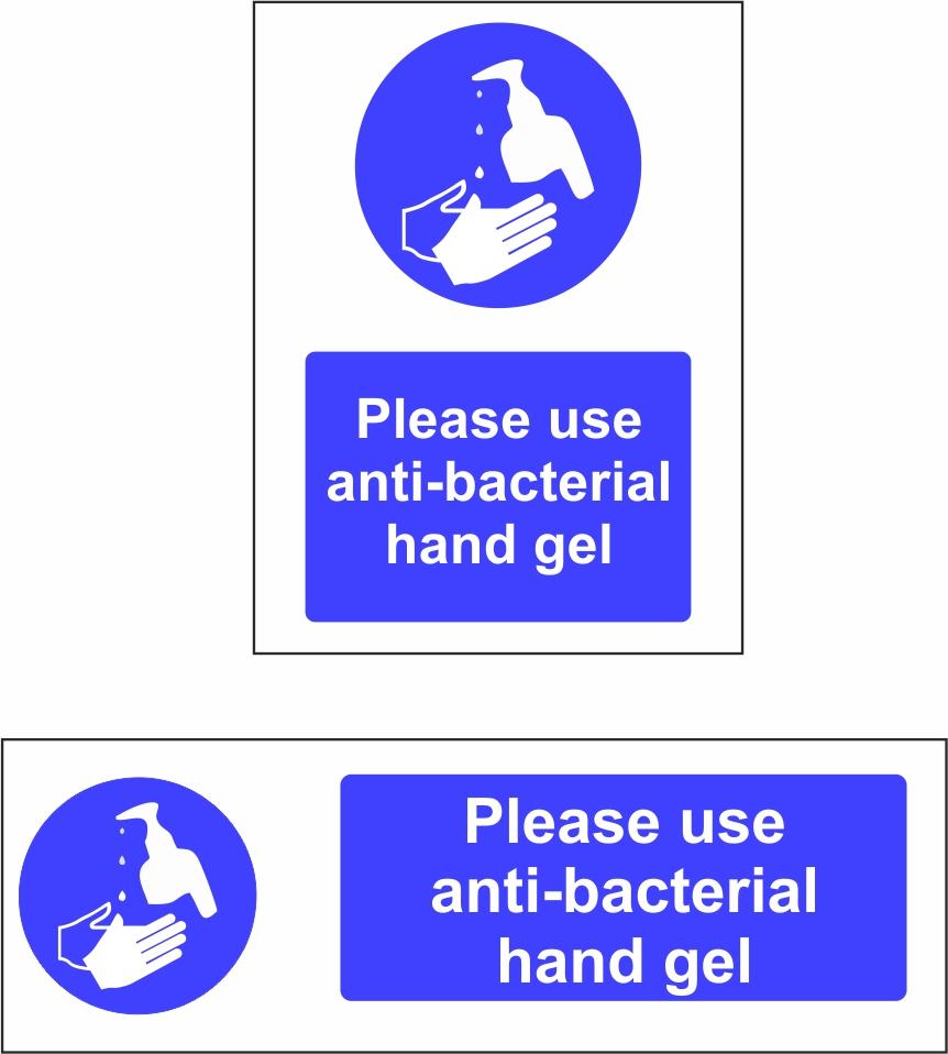 Use anti-bacterial hand gel safety sign | SK Signs & Labels