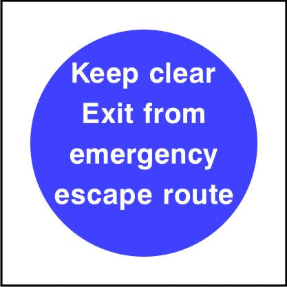 Clear Emergency Exit Sign