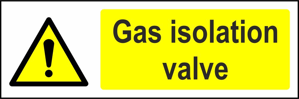 Gas Isolation Valve sign | SK Signs & Labels | SK Signs & Labels Ltd